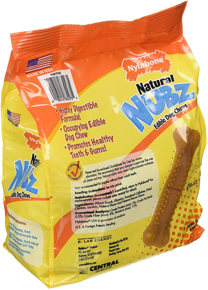 (pack of 2) Nylabone Natural Nubz Edible Dog Chews 22ct. (2.6lb/bag ...